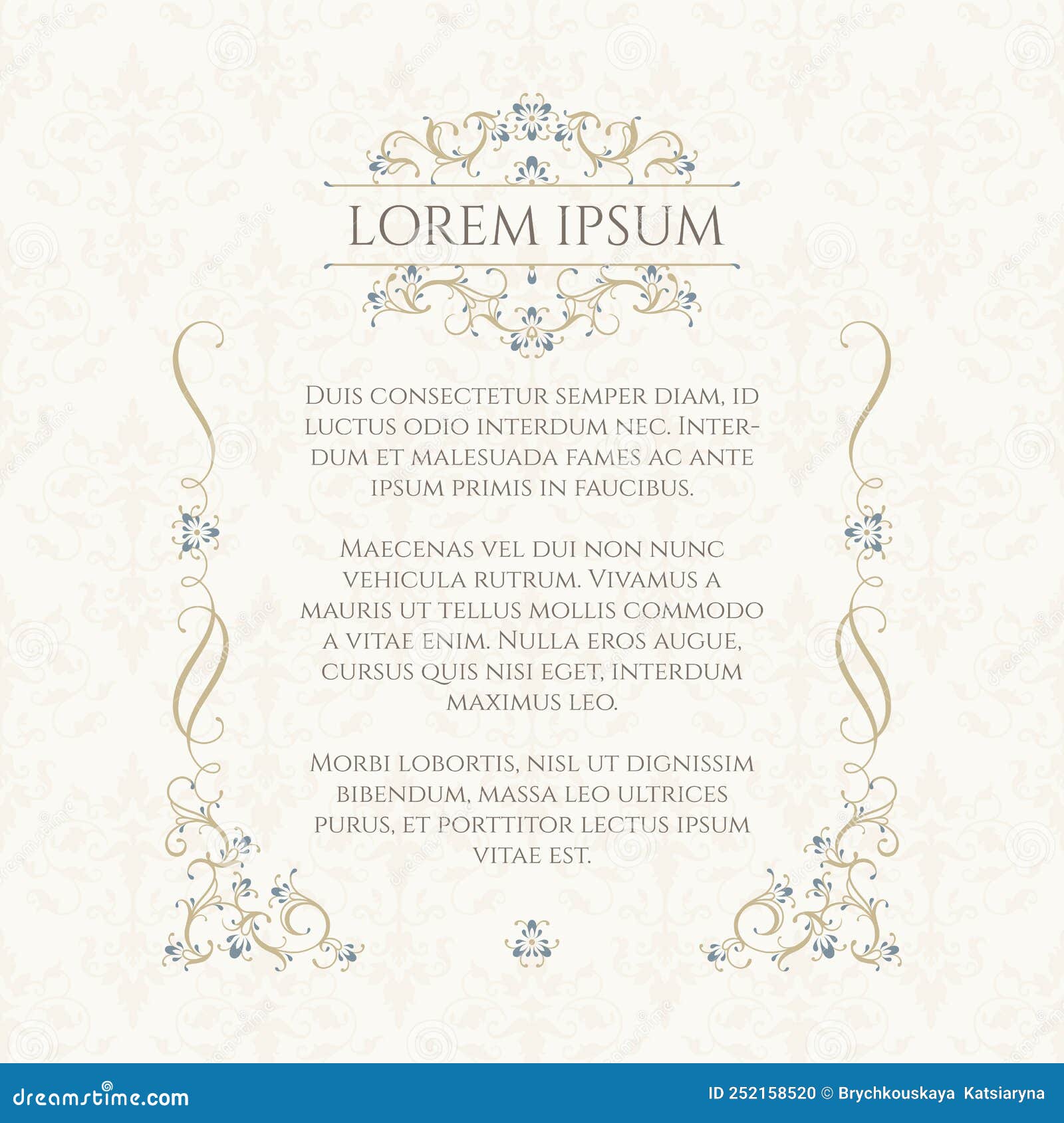 Ornamental Decor. Decorative Frame. Page Design Stock Vector ...