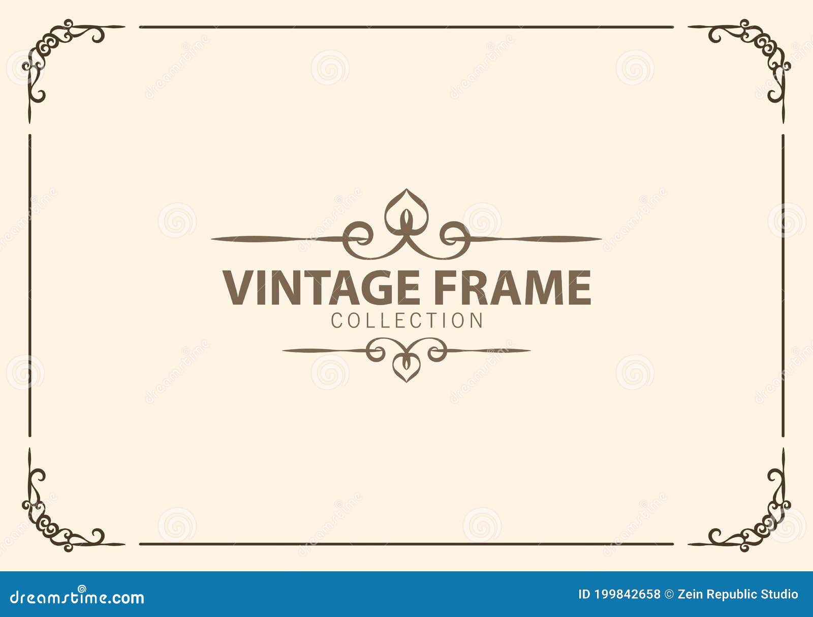 Ornamental Decorative Page Frame. Vector Line Style Border Template ...