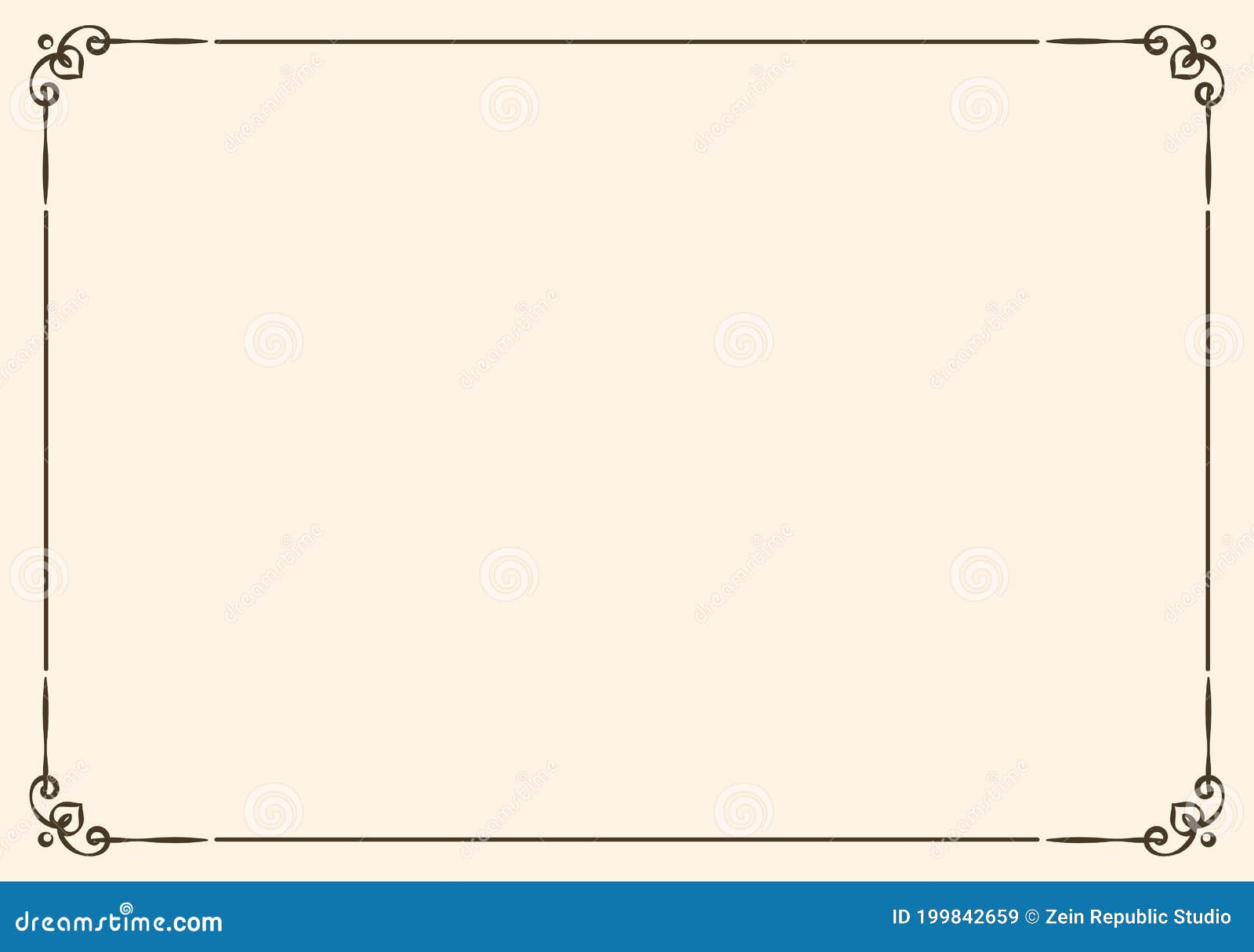 Ornamental Decorative Page Frame. Vector Line Style Border Template ...