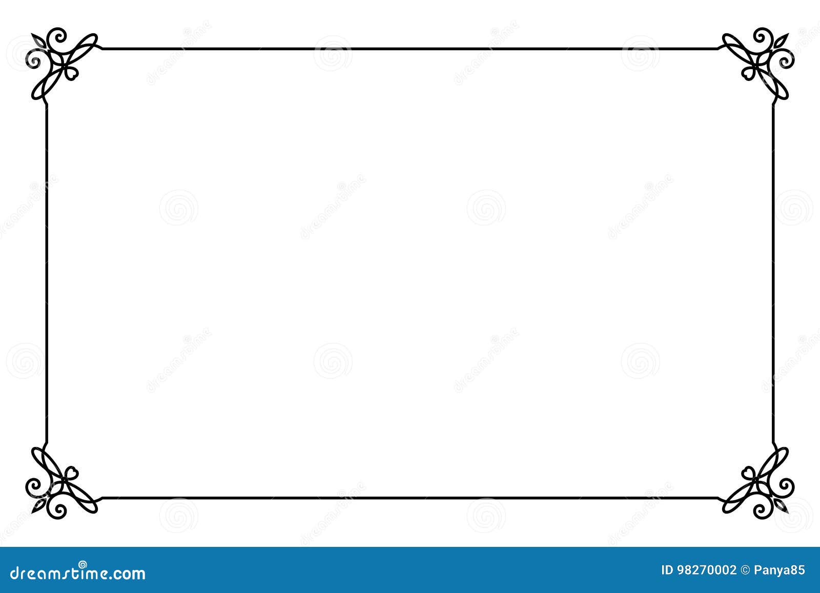 Ornamental Decorative Page Frame. Vector Line Style Border Template ...