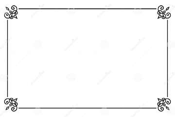 Ornamental Decorative Page Frame. Vector Line Style Border Template ...