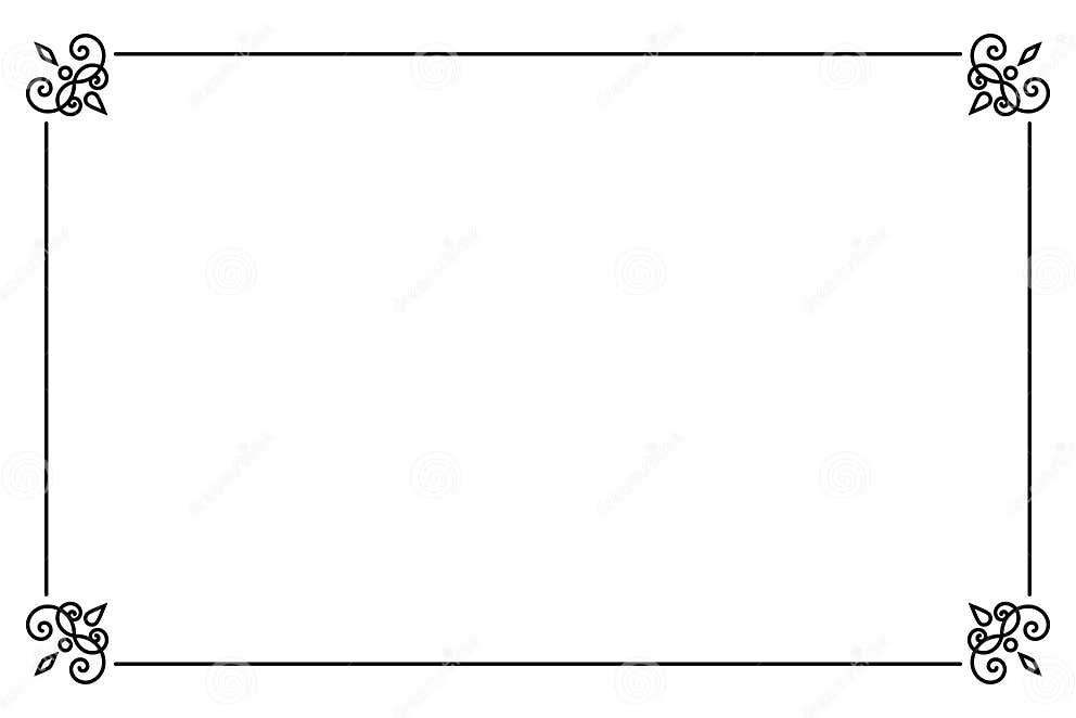 Ornamental Decorative Page Frame. Vector Line Style Border Template ...