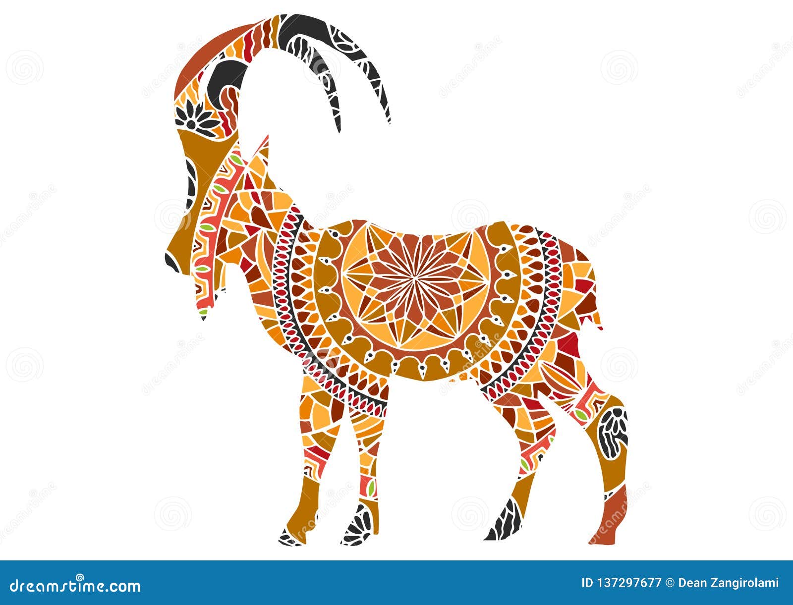 Vector Ornamental Decorative Symbol of the Goat Stock Vector ...