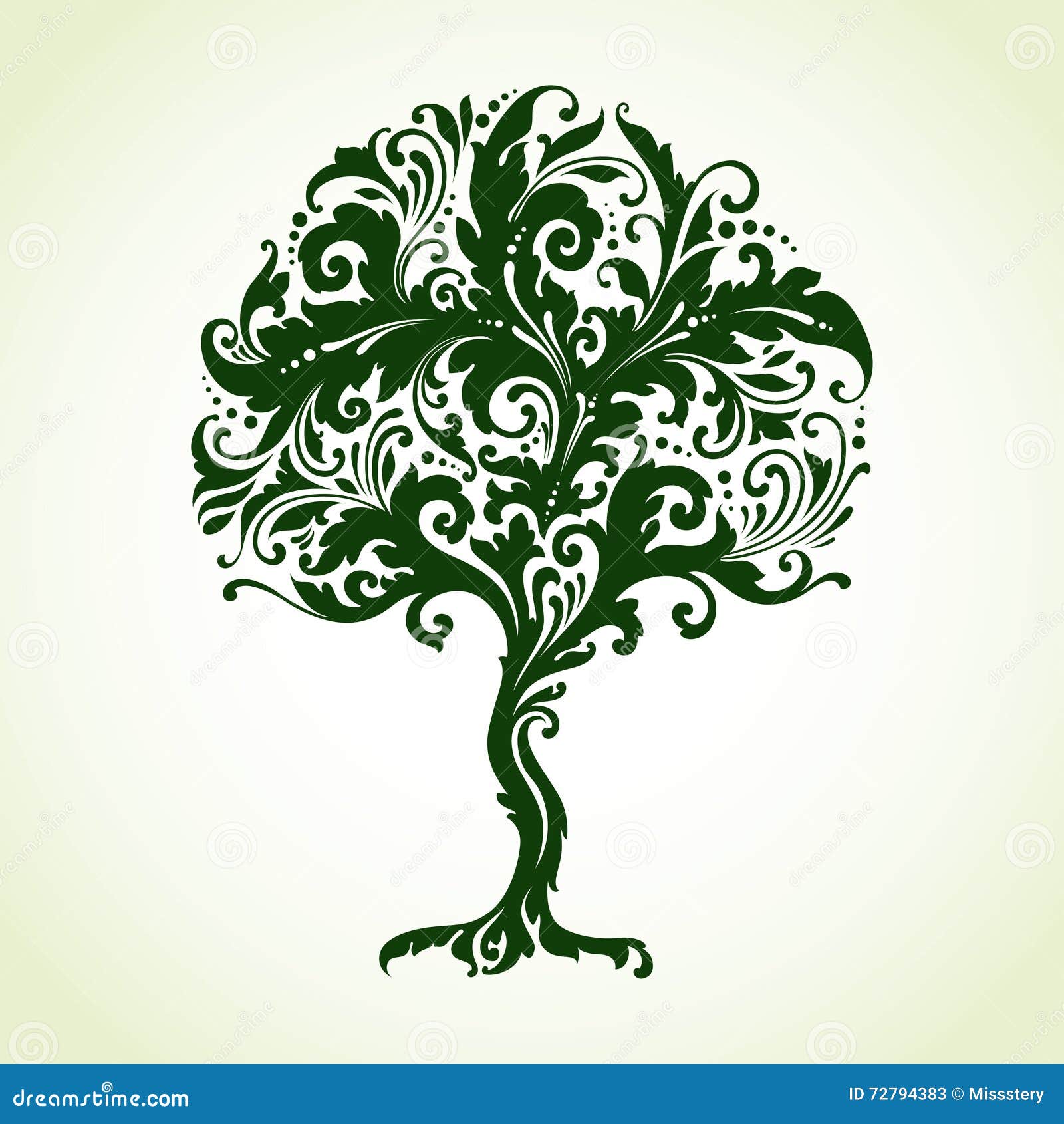 Ornamental decorative tree stock vector. Illustration of line - 72794383