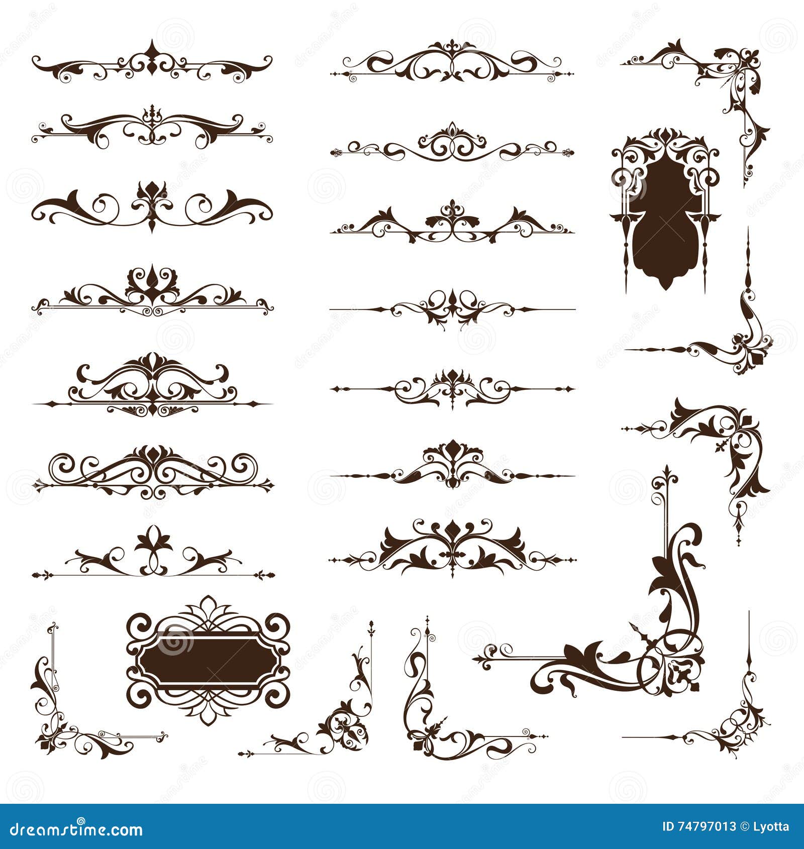 Ornamental Design Borders And Corners Vector Set Of Vintage Ornaments ... Ornamental Design Borders And Corners Vector Set Of Vintage Ornaments ...