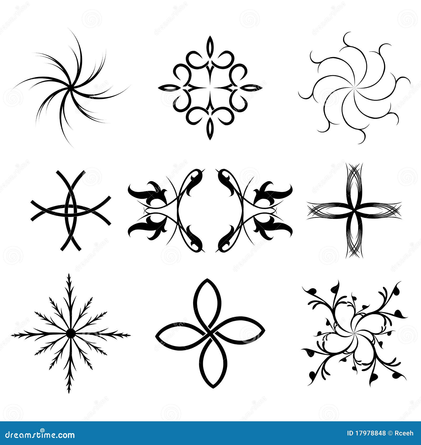 Ornamental design elements stock vector. Illustration of blossom - 17978848