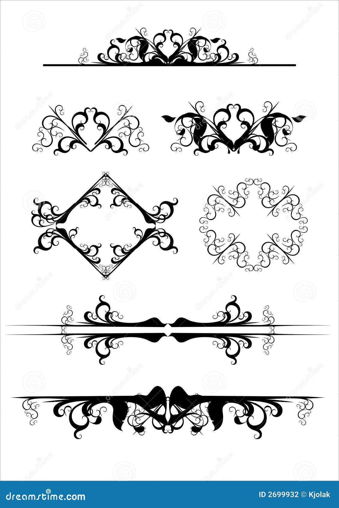 Ornamental design elements stock vector. Illustration of frame - 2699932