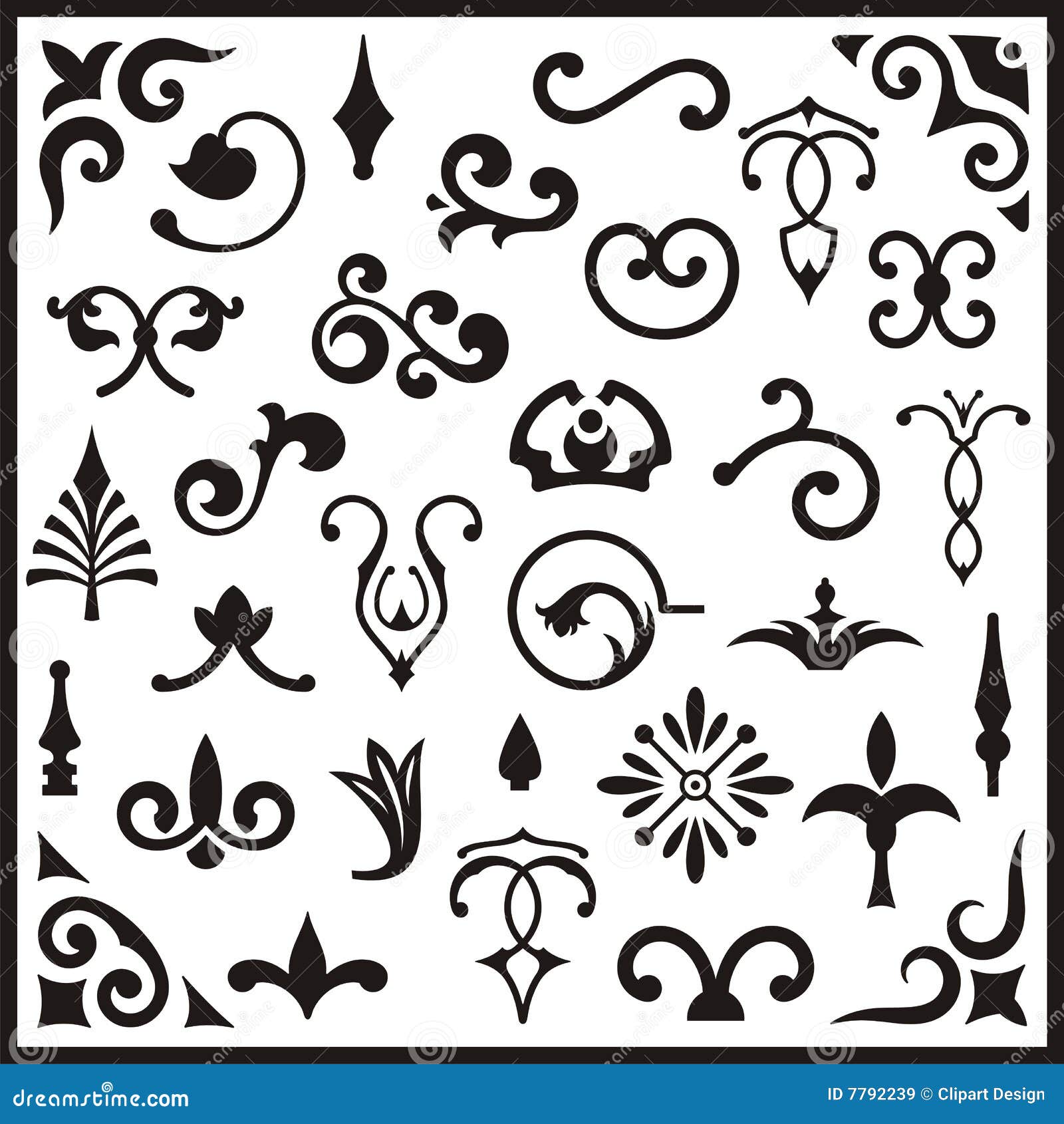 Ornamental design elements stock illustration. Illustration of ornament ...