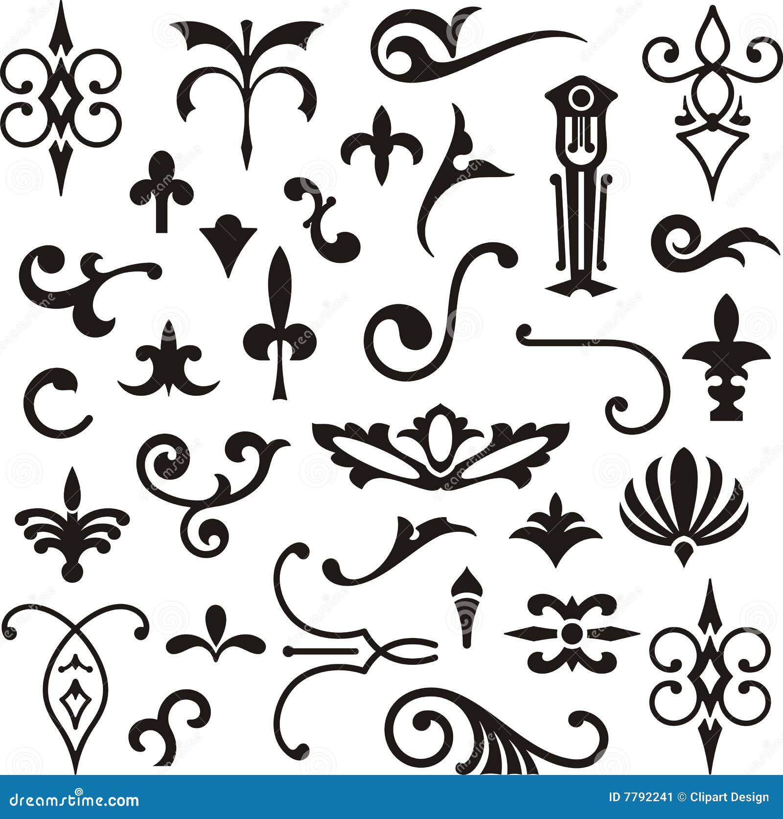 Ornamental design elements stock illustration. Illustration of accent ...