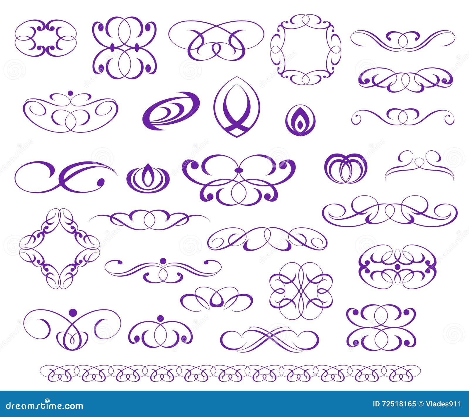 Ornamental Design Elements, Series.Purple Stock Vector - Illustration ...
