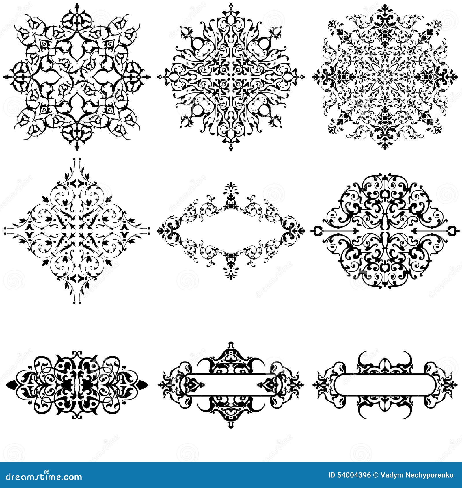 Ornamental Design Elements stock vector. Illustration of curly - 54004396