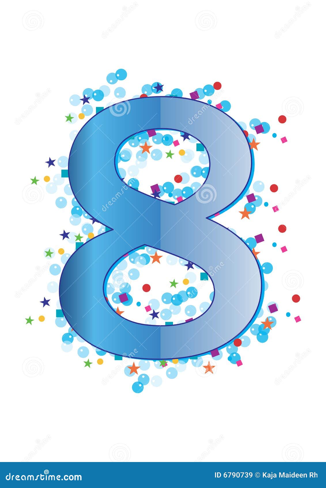 Ornamental Digit Eight -vector Stock Vector - Illustration of happy ...