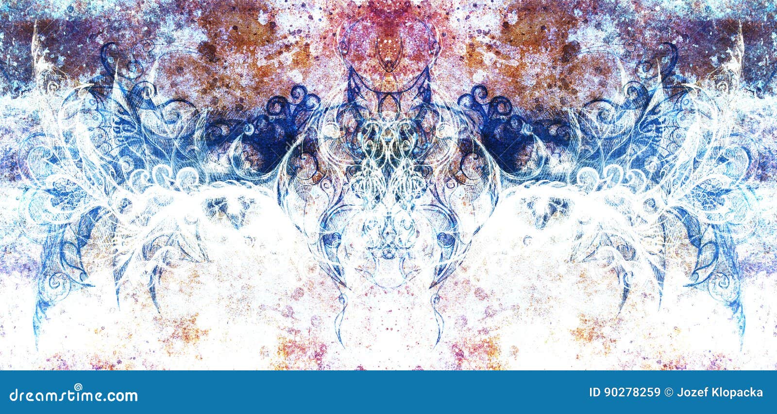 Ornamental Drawing. Original Hand Draw And Computer Collage. Color ...