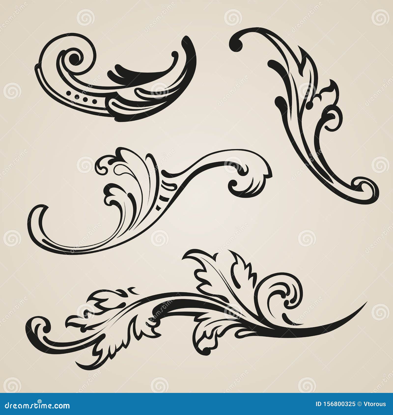 Set of Ornamental elements stock vector. Illustration of ornament ...