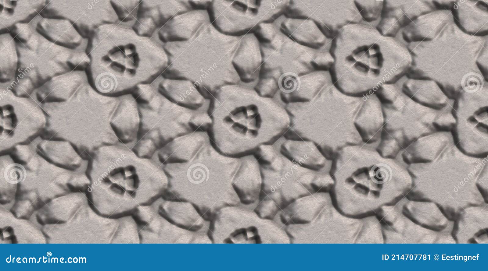 Ornamental Embossed 3D Stone Background. Seamless Pattern Stock Image ...
