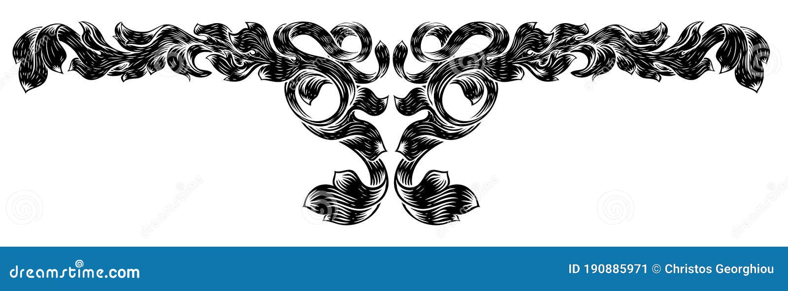 Filigree Leaf Pattern Floral Scroll Pattern Stock Vector - Illustration ...