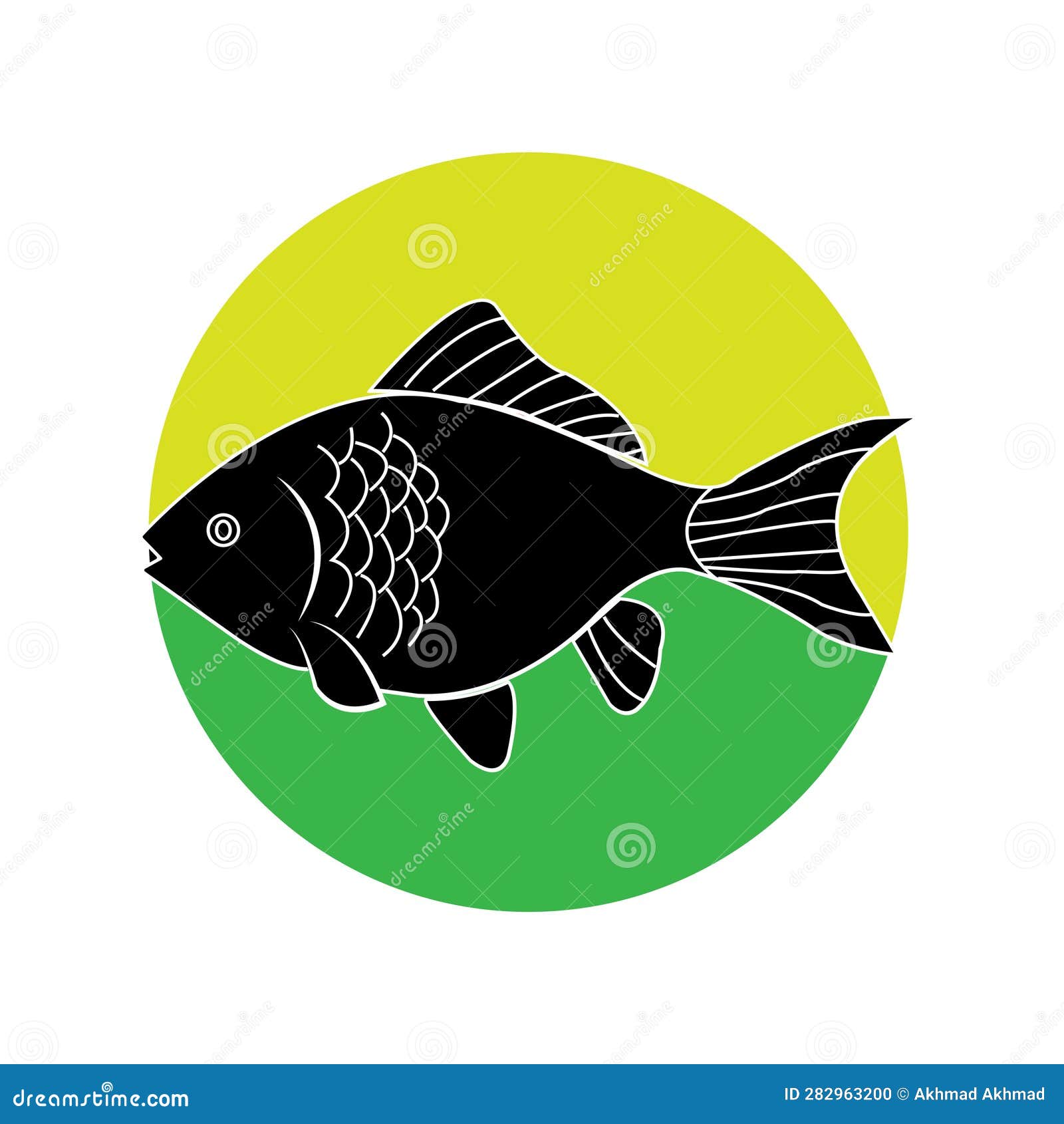 Ornamental fish icon stock vector. Illustration of motley - 282963200