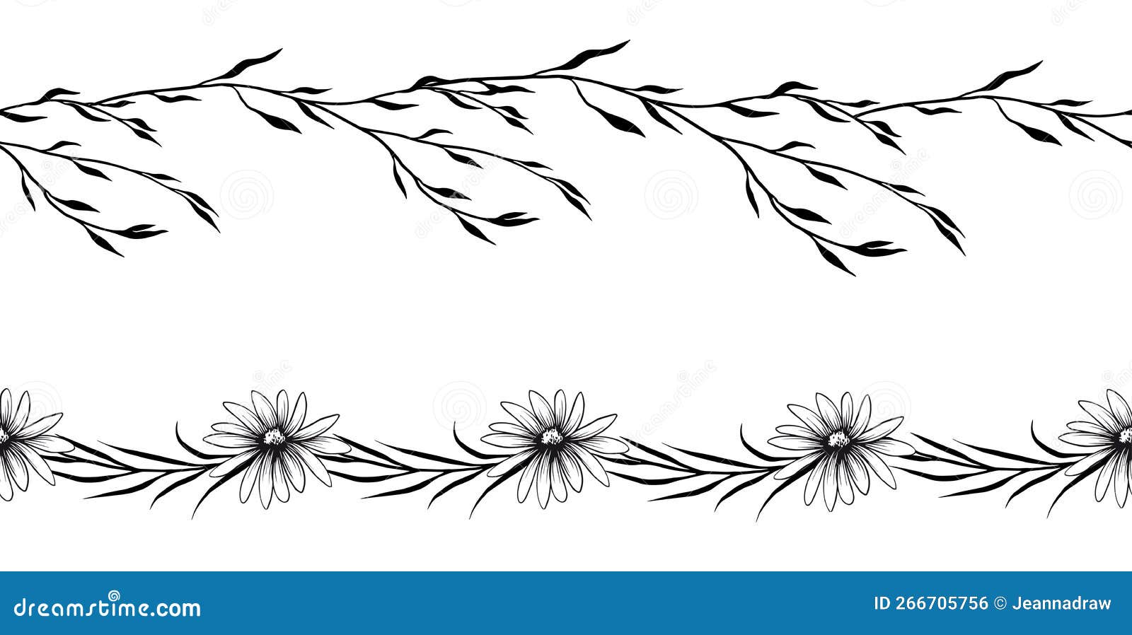Ornamental Floral Borders with Decorative Branches. Stock Vector ...