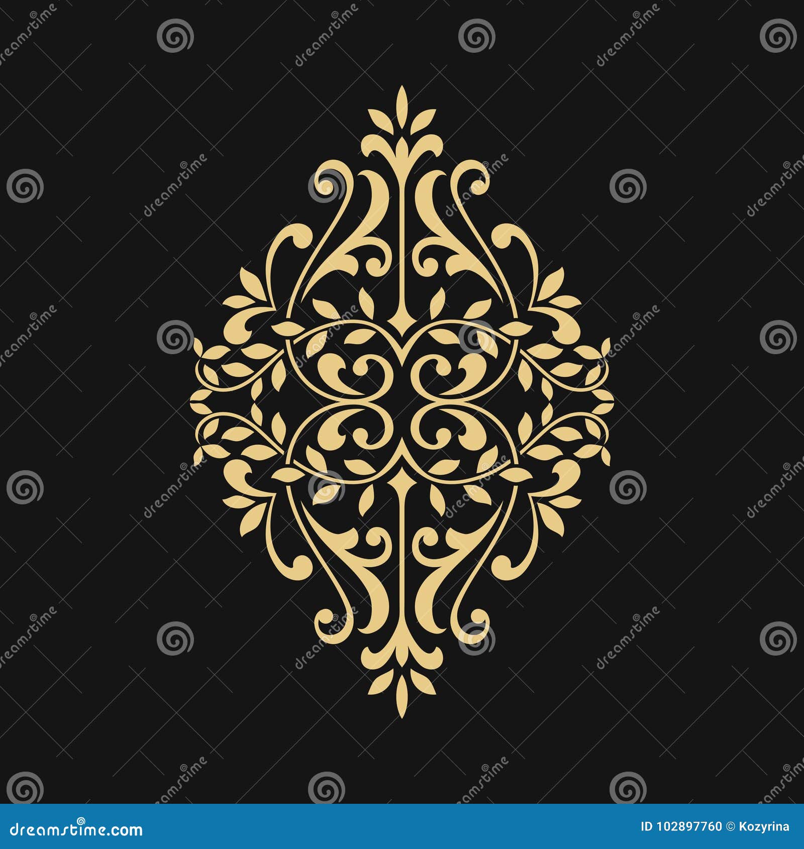 Ornamental Floral Element for Design. Stock Vector - Illustration of ...