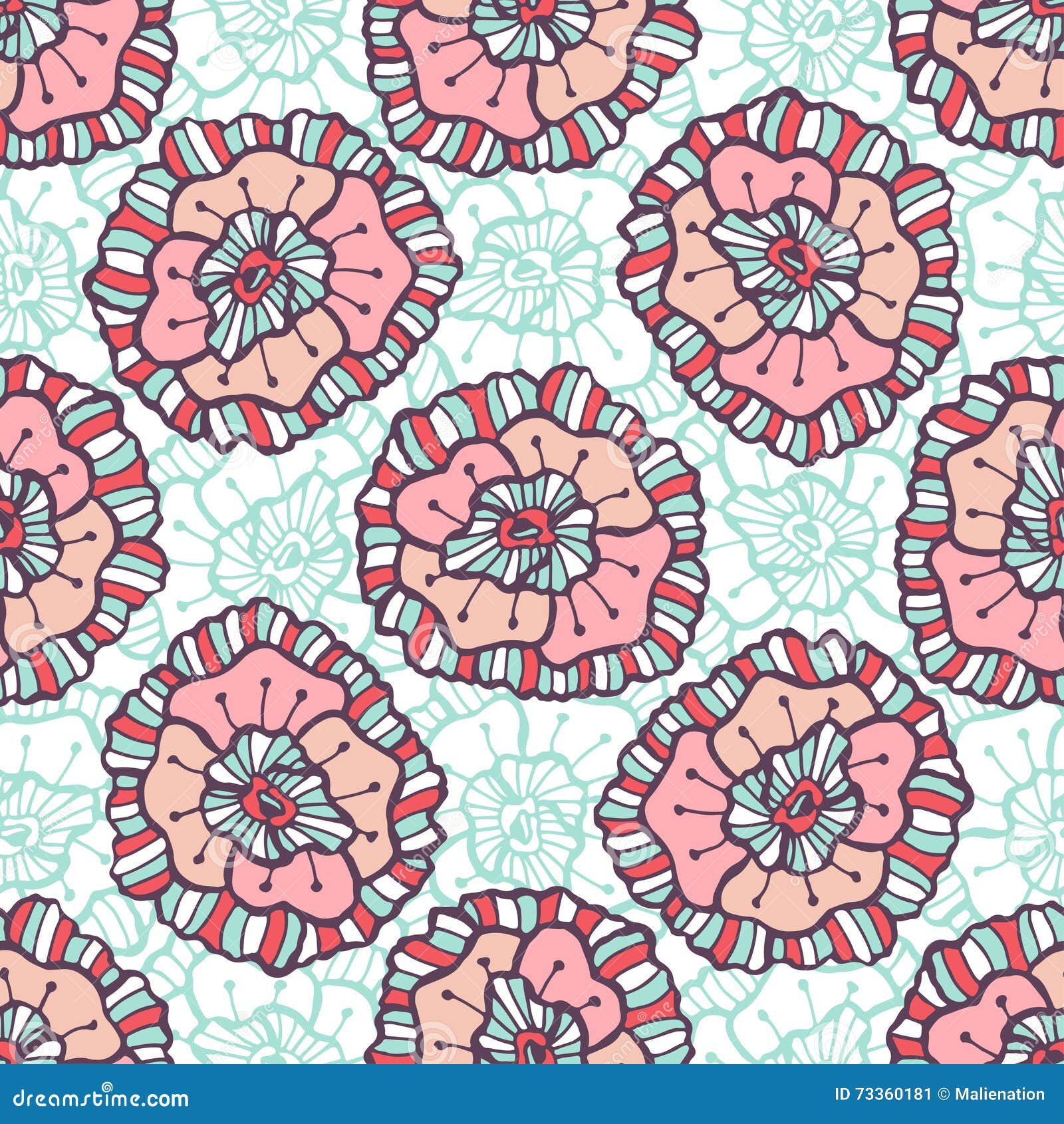 Ornamental Floral Pattern. Vector Boho Background Stock Vector ...