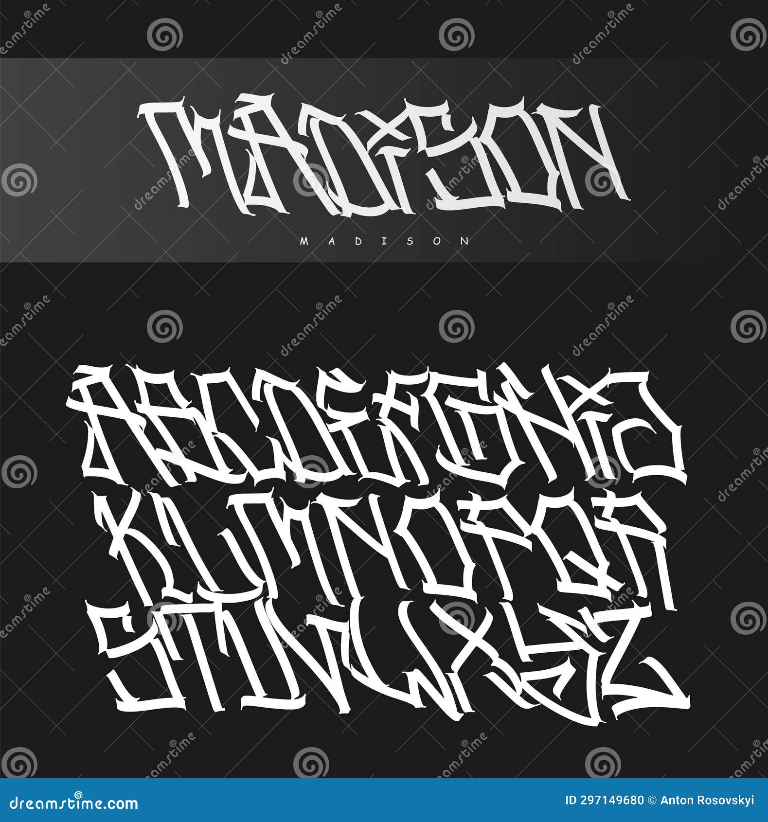 Ornamental Font, Handwritten Typography Vector Illustration Stock ...