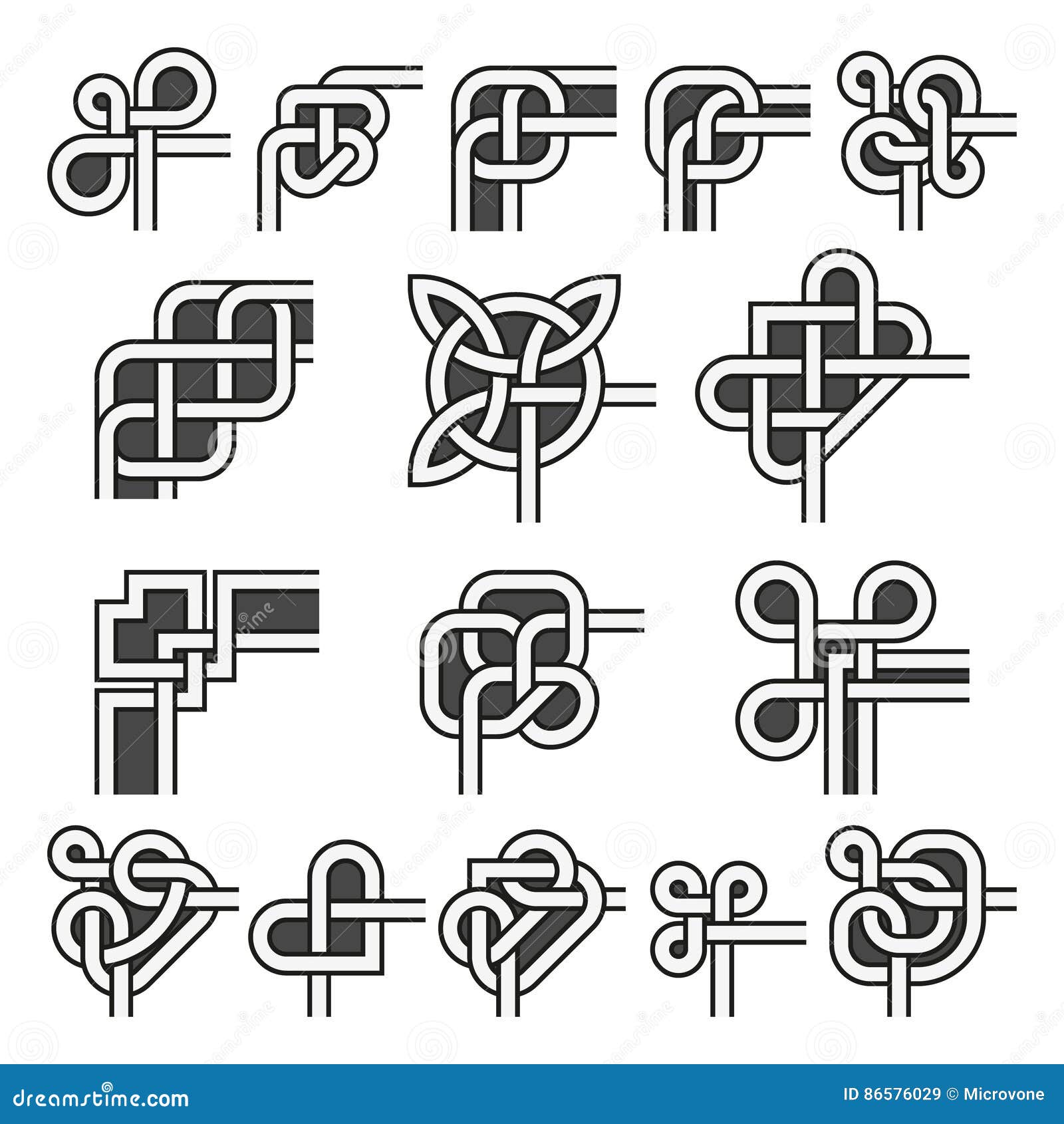 Ornamental Frame Corners in Celtic Style Vector Angle Decoration Set ...