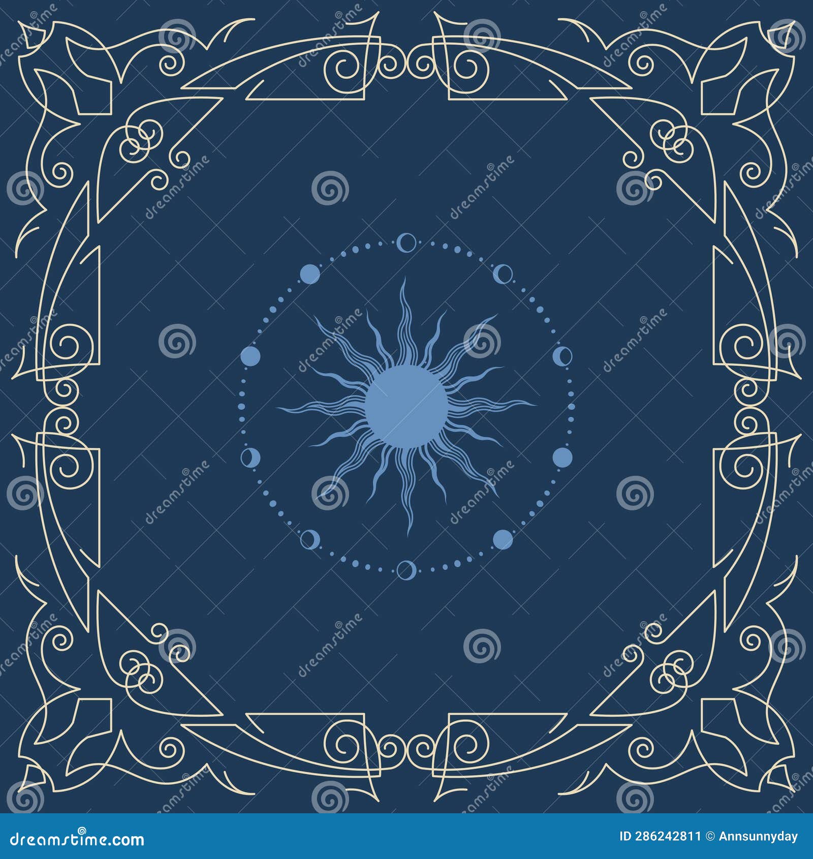 Ornamental Frame with Elegant Pattern, Tarot Style Corner Decoration ...