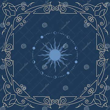 Ornamental Frame with Elegant Pattern, Tarot Style Corner Decoration ...