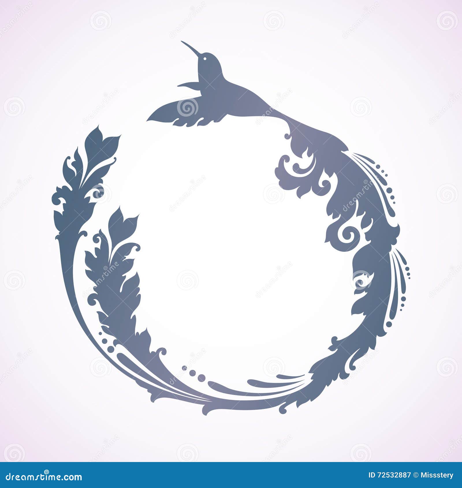 Ornamental Frame with Hummingbird Stock Vector - Illustration of design ...