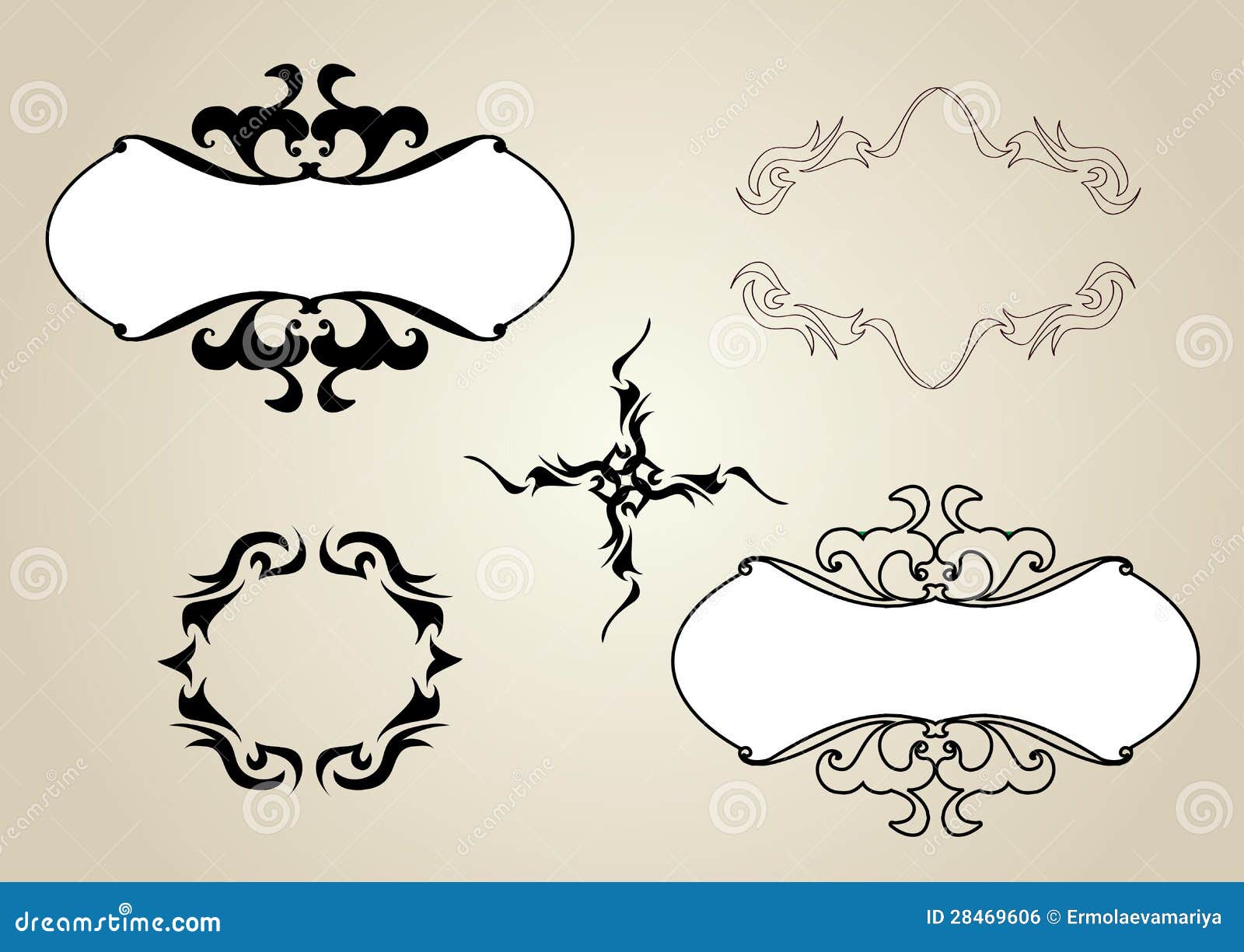 Ornamental Frames and Sign Design. Vector Set Stock Vector ...