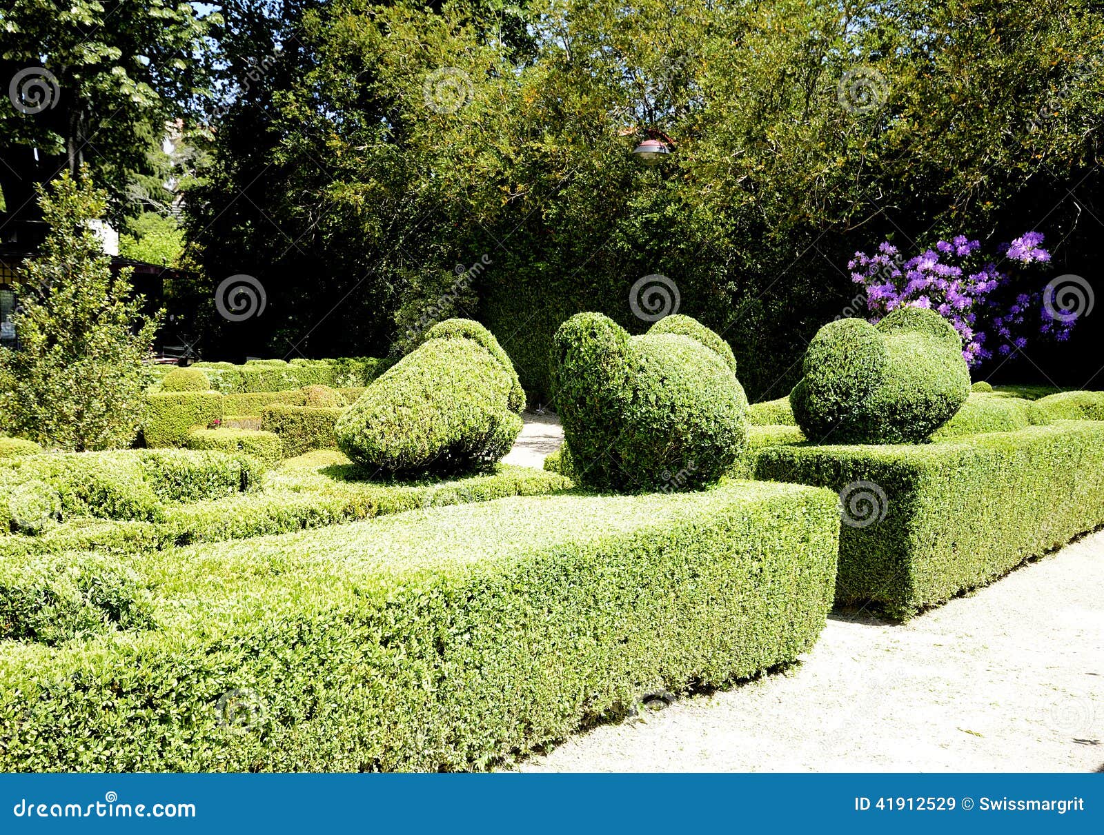 Ornamental Garden with Sculpted Hedges Stock Image - Image of ...