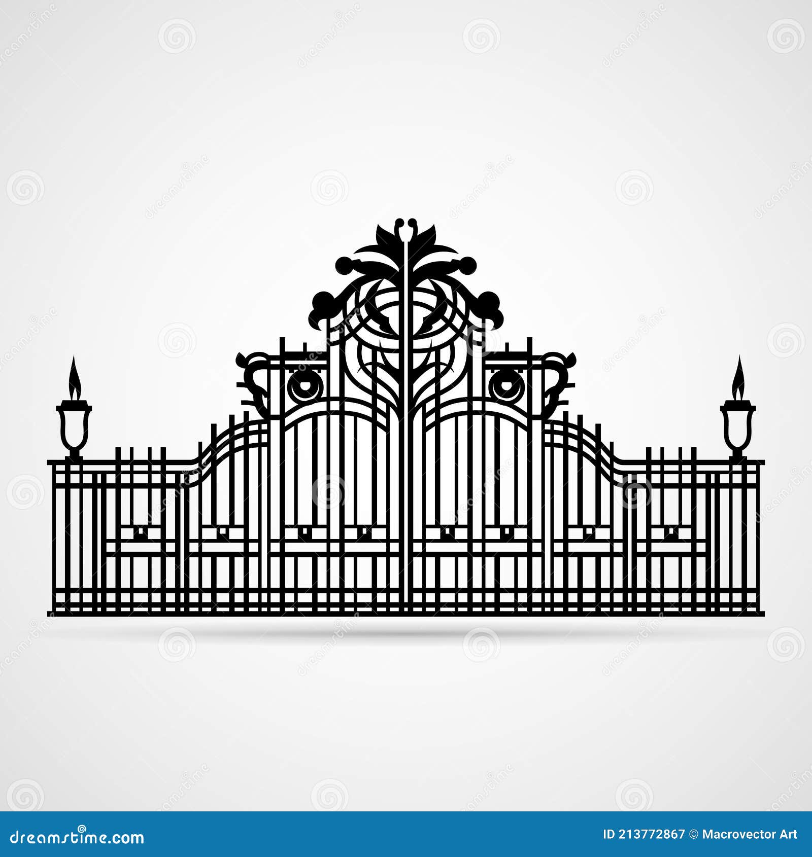 Ornamental Gate Design Vector Illustration Stock Vector - Illustration ...