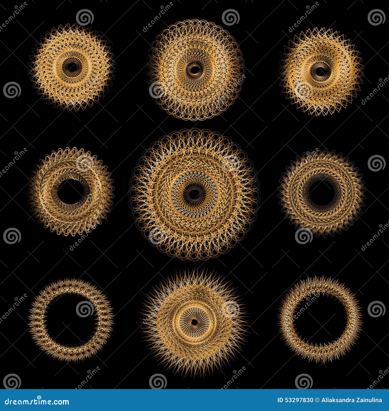 Ornamental Golden Round Pattern Stock Vector - Illustration of drawing ...