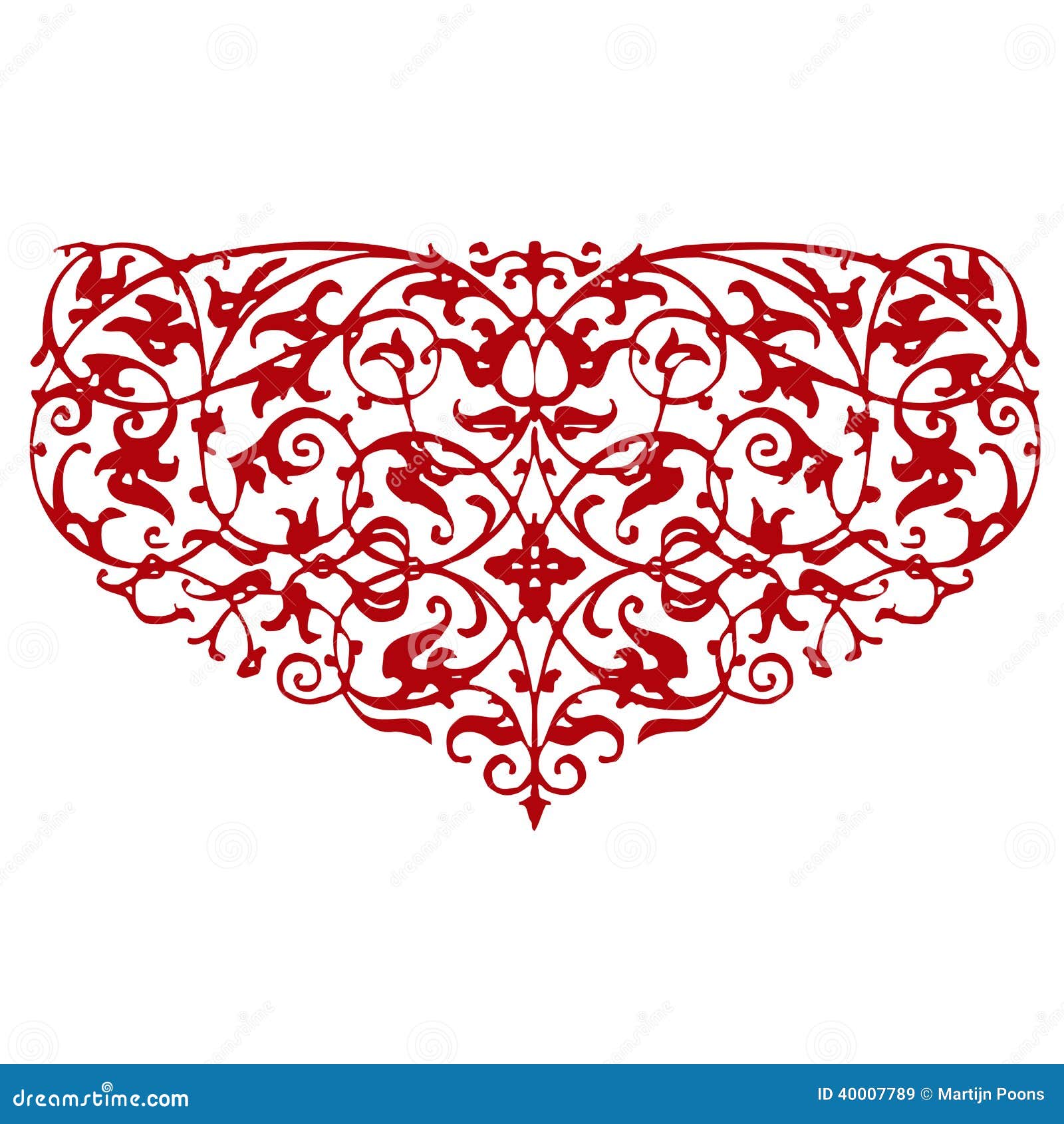 Ornamental heart shape stock vector. Illustration of postcard - 40007789