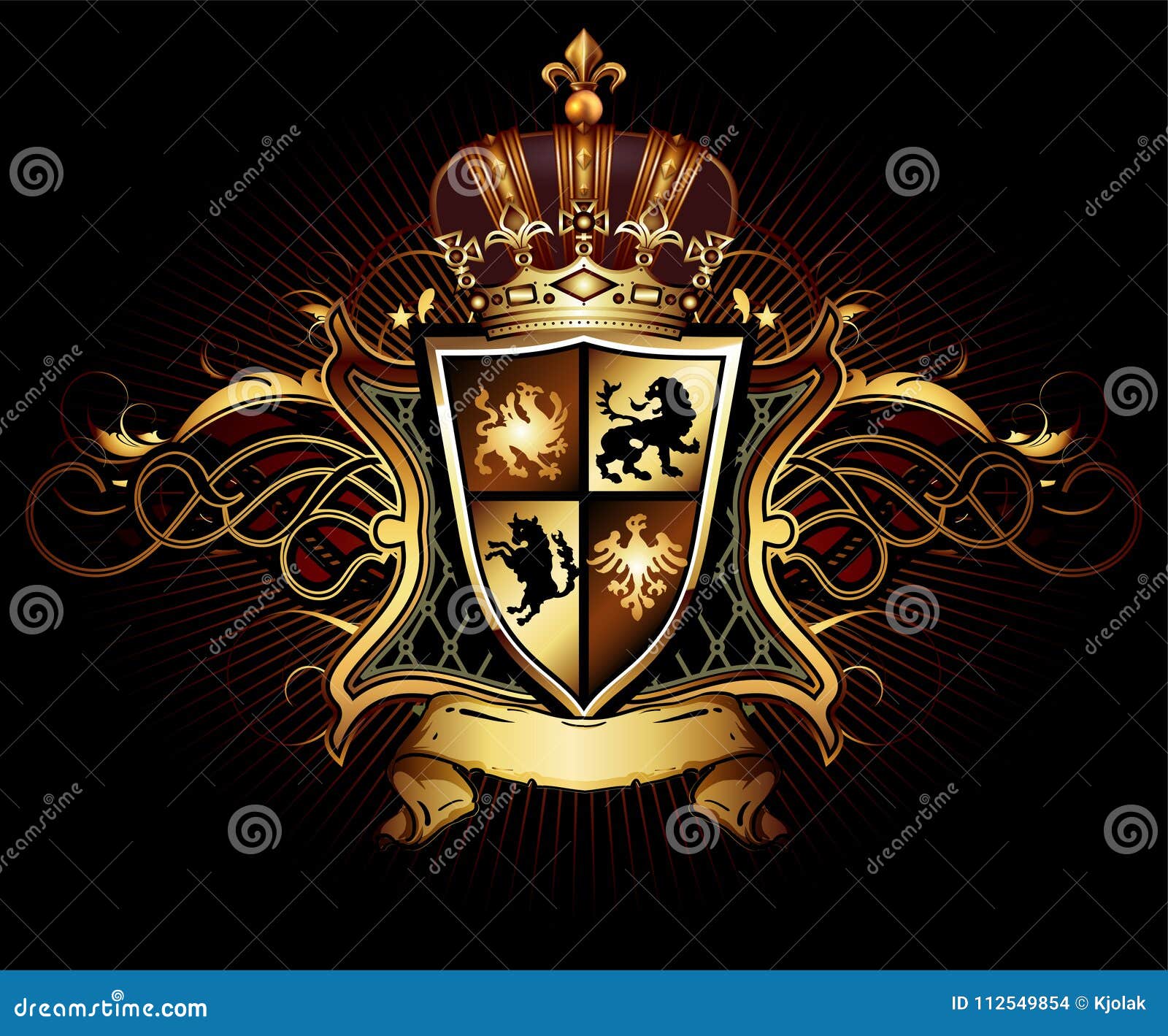 Ornamental Heraldic Shield. Highly Realistic Illustration. Stock Vector ...