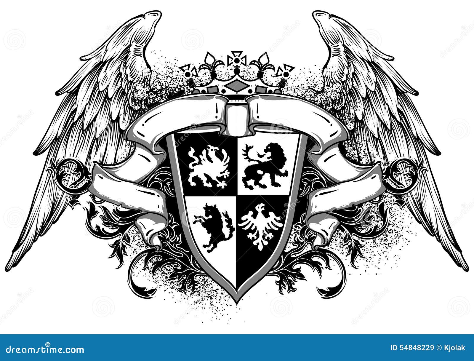 Ornamental heraldic shield stock vector. Illustration of shape - 54848229