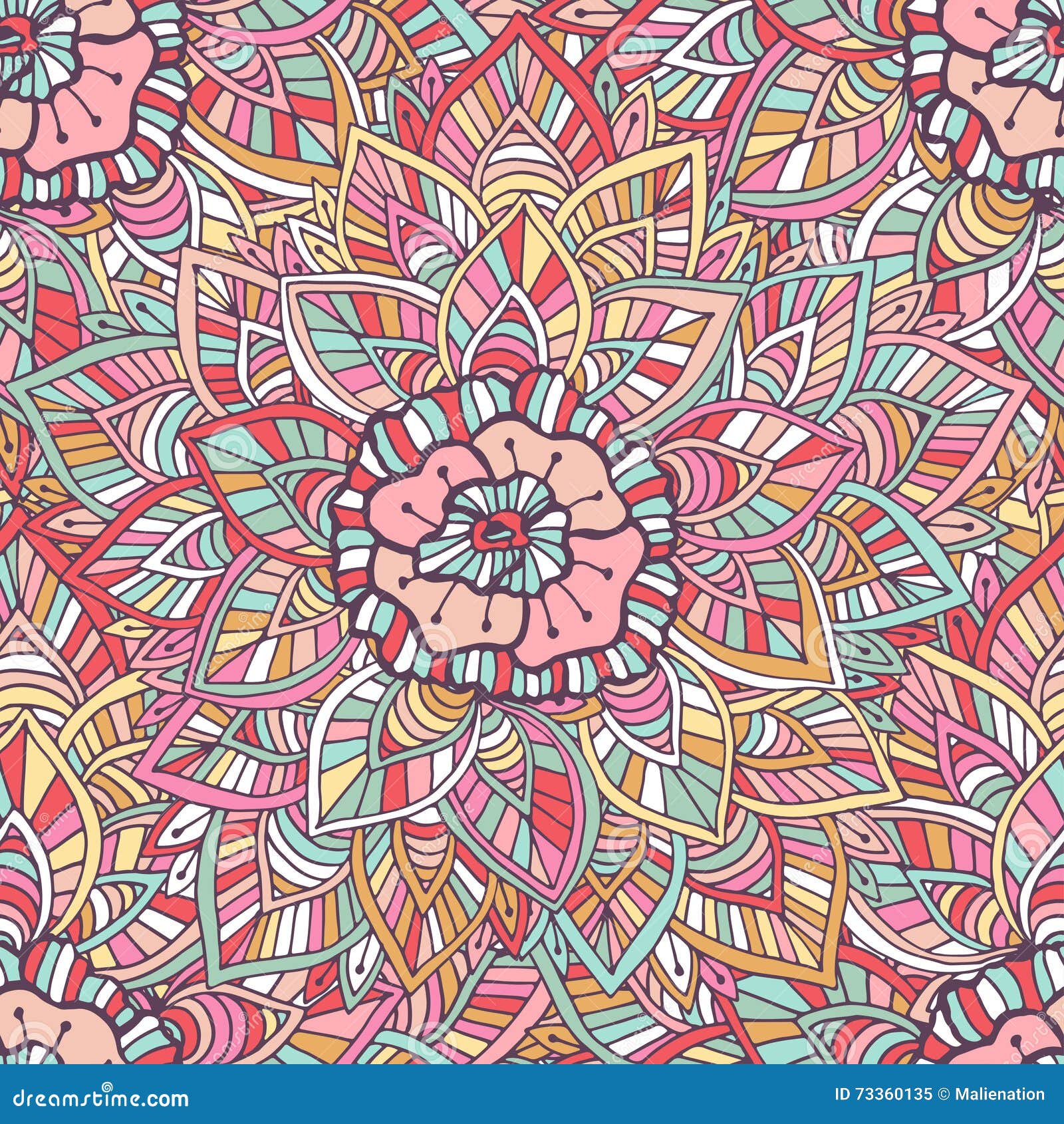 Ornamental Indian Pattern. Vector Boho Texture. Illustration For ...