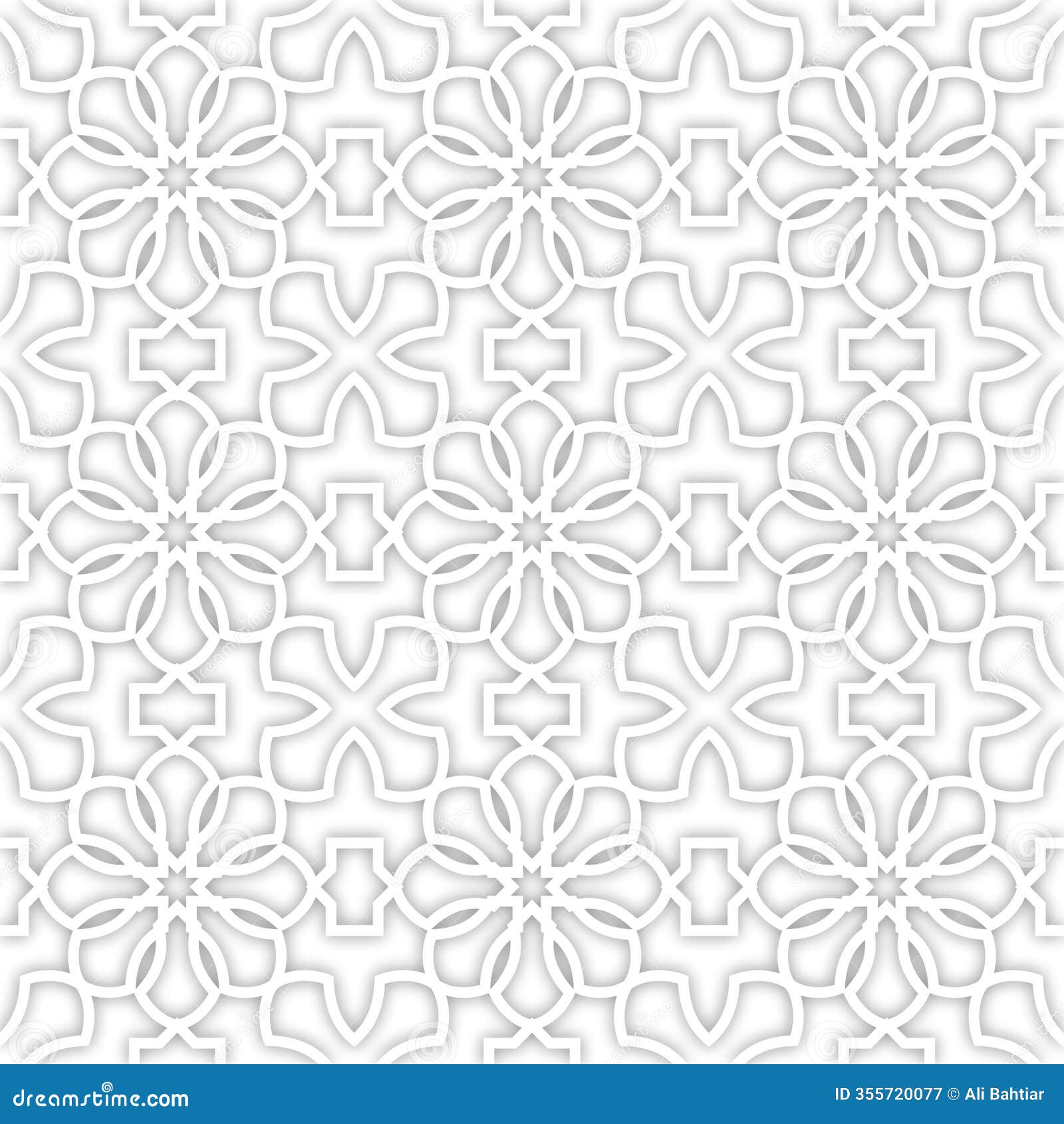 Ornamental Islamic Pattern Background in White, Suitable for Modern ...
