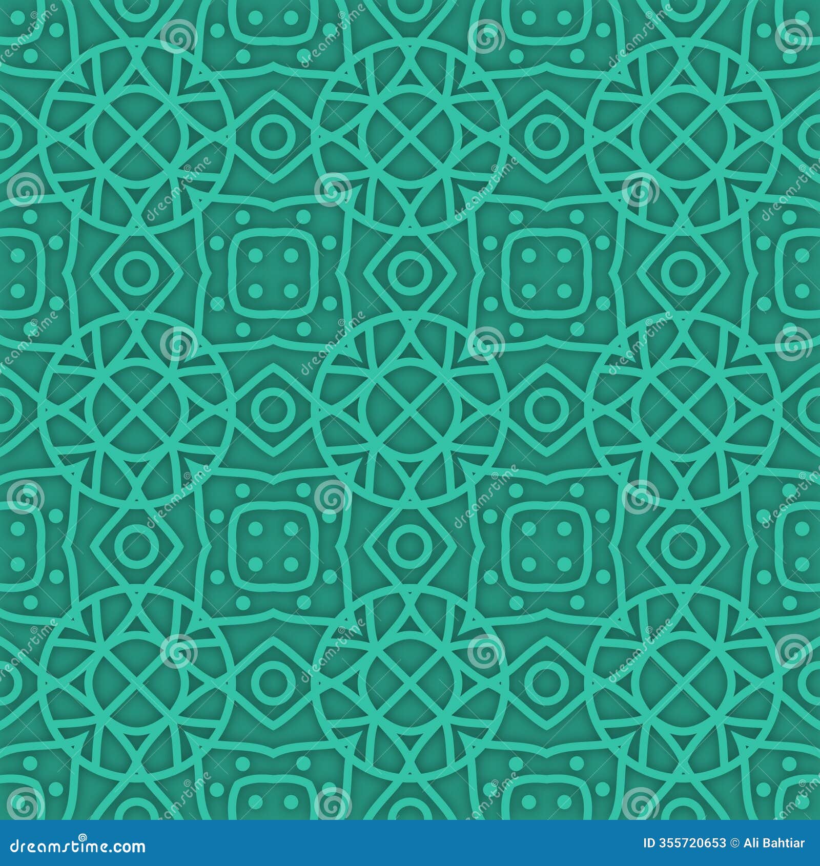 Ornamental Islamic Pattern in Mint Tones Perfect for Vibrant and ...