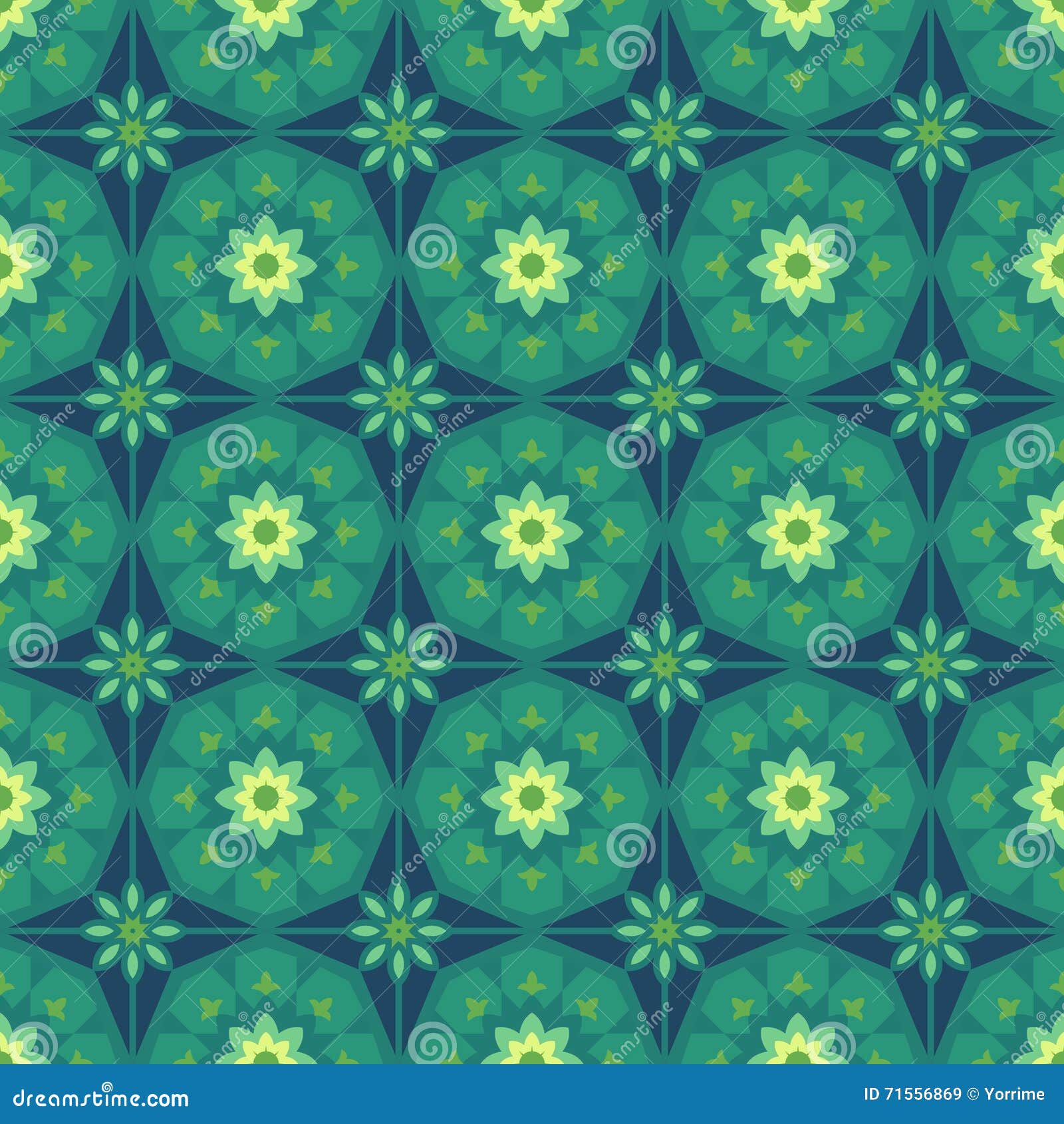 Ornamental Islamic Tile Seamless Pattern Stock Vector - Illustration of ...