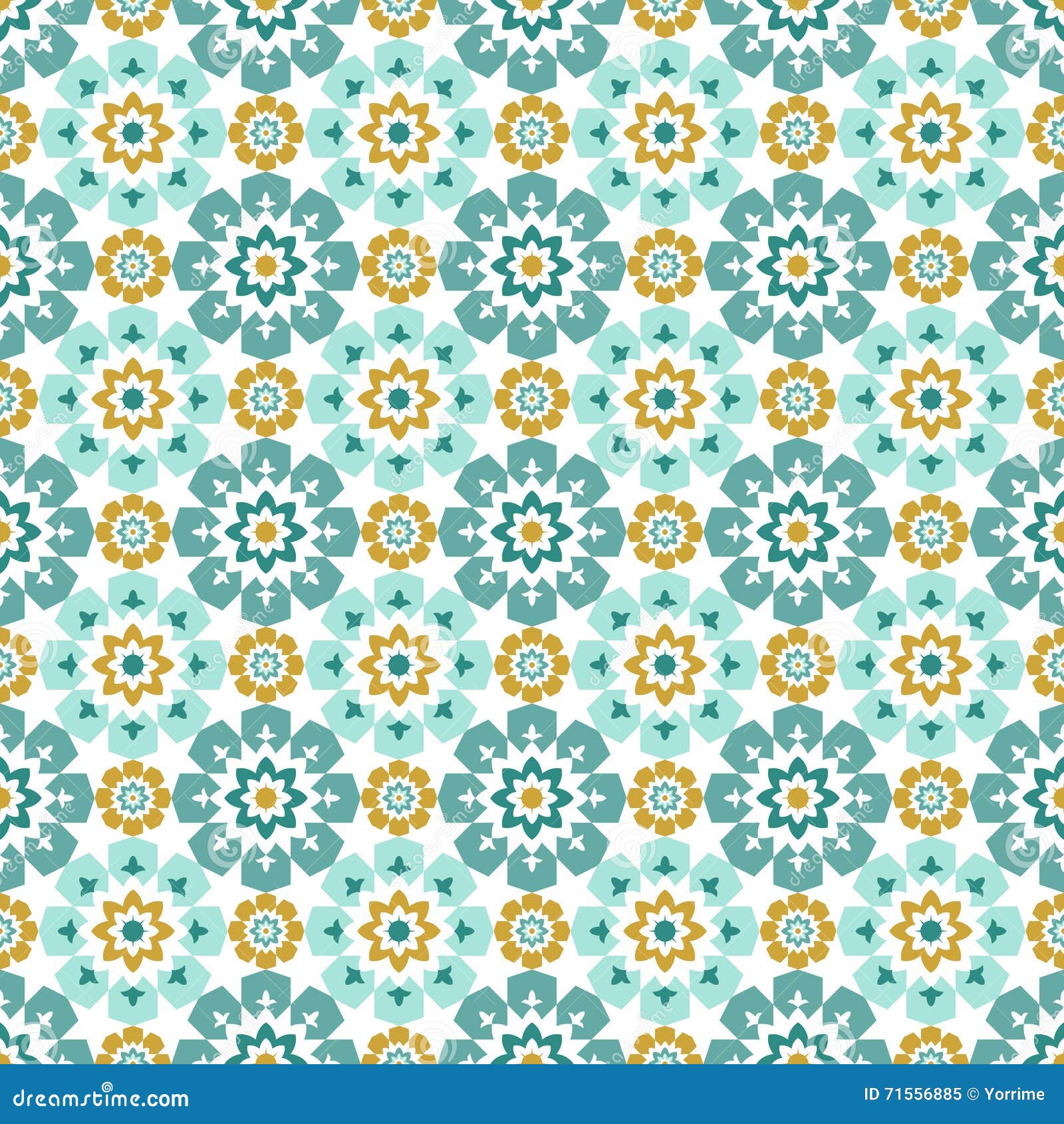 Ornamental Islamic Tile Seamless Pattern Stock Vector - Illustration of ...
