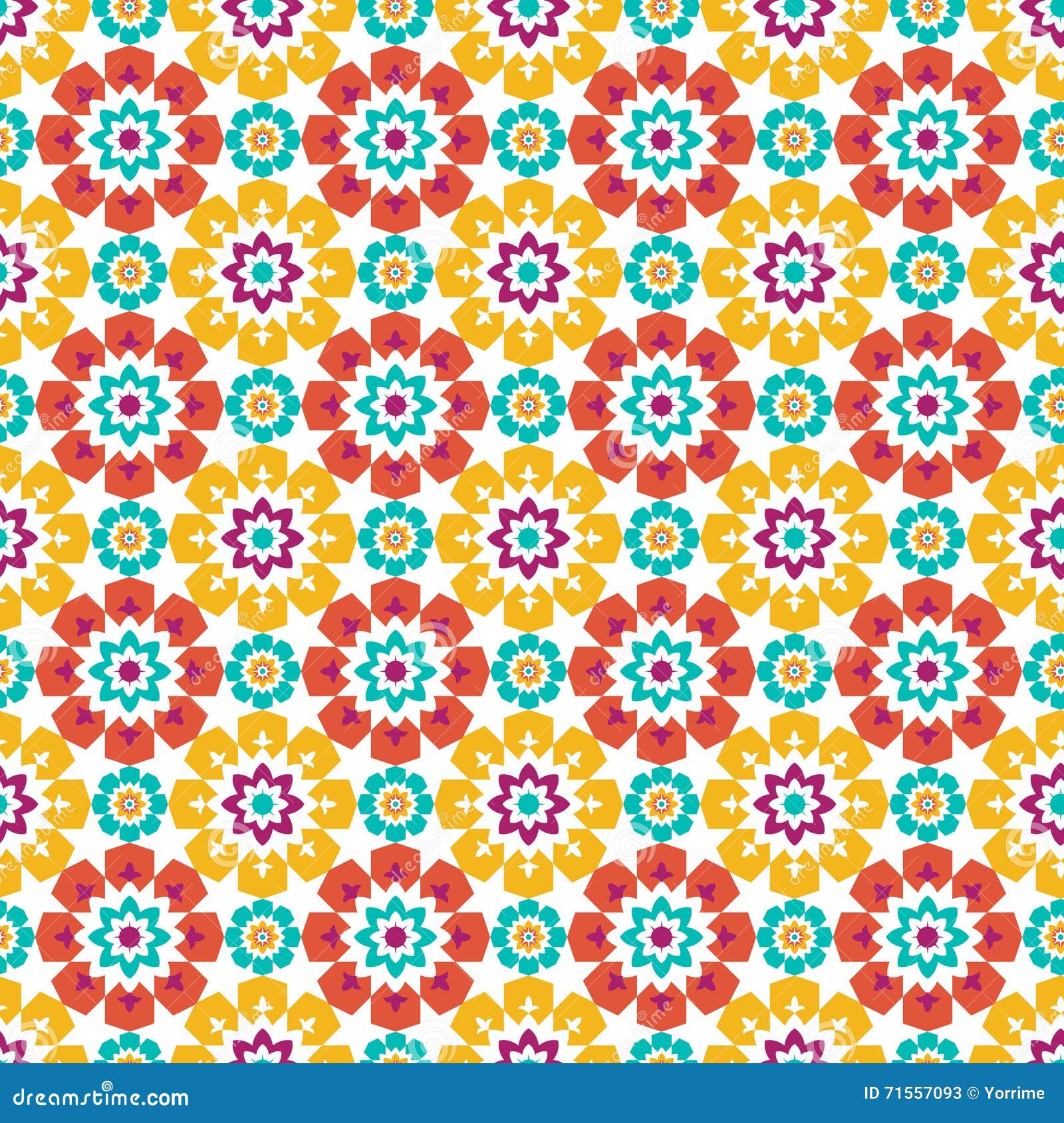 Ornamental Islamic Tile Seamless Pattern Stock Vector - Illustration of ...