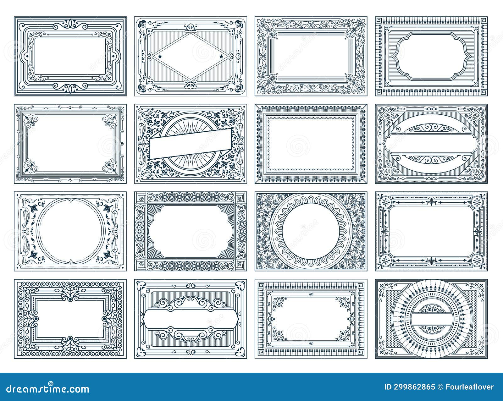 Ornamental Label Frames. Decorative Vintage Frame Border And Sticker ...
