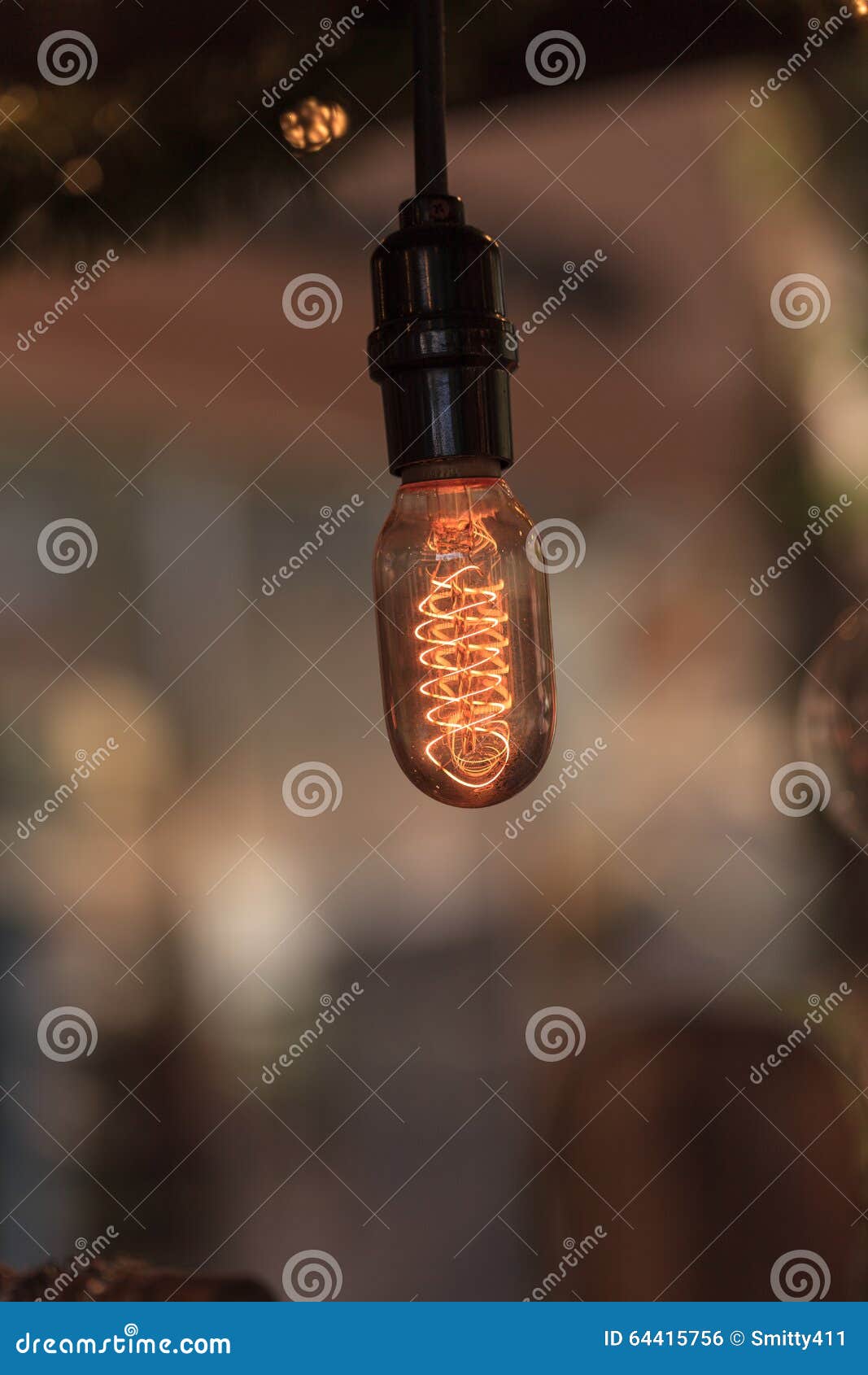 Ornamental light bulb lit stock photo. Image of inspiration - 64415756