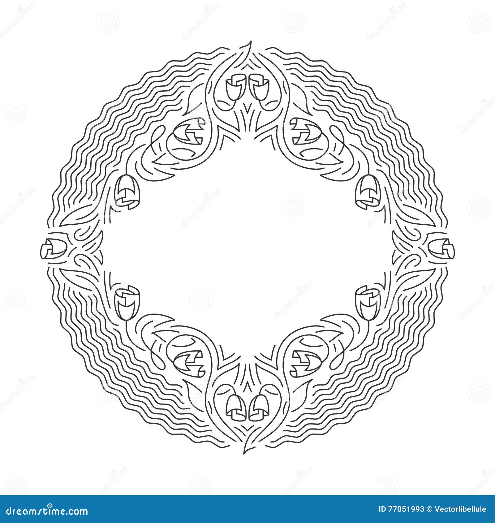 Ornamental Line Background, Monoline Style. Stock Vector - Illustration ...