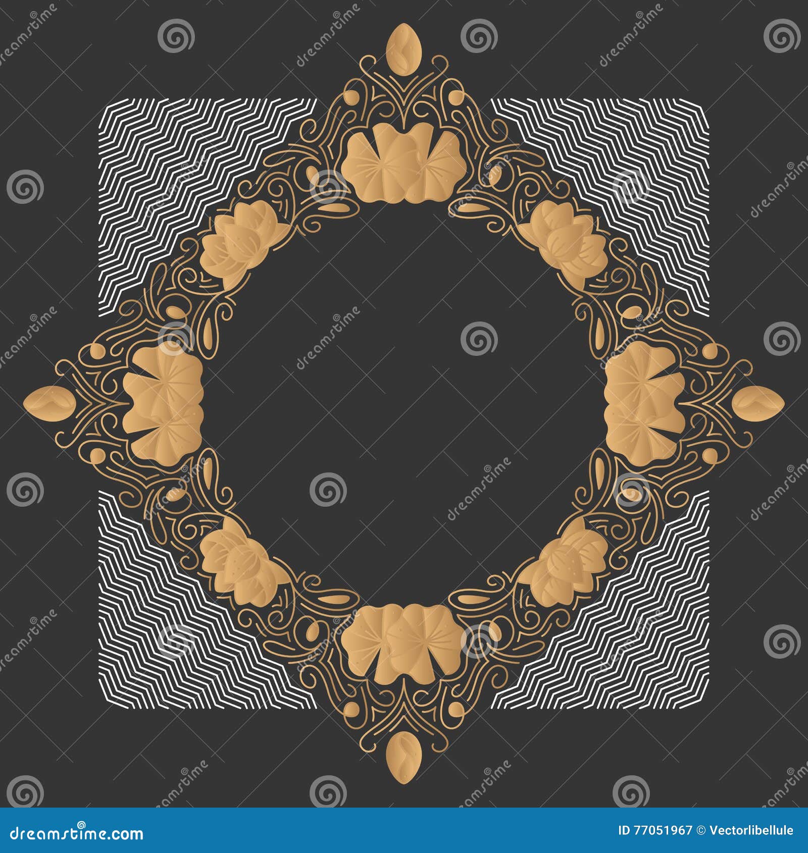 Ornamental Line Background, Monoline Style. Stock Vector - Illustration ...