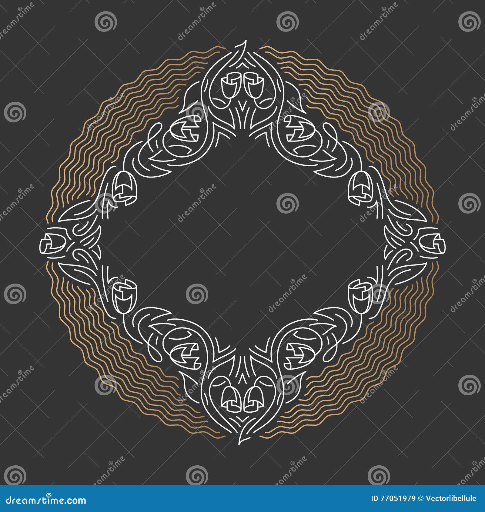 Ornamental Line Background, Monoline Style. Stock Vector - Illustration ...