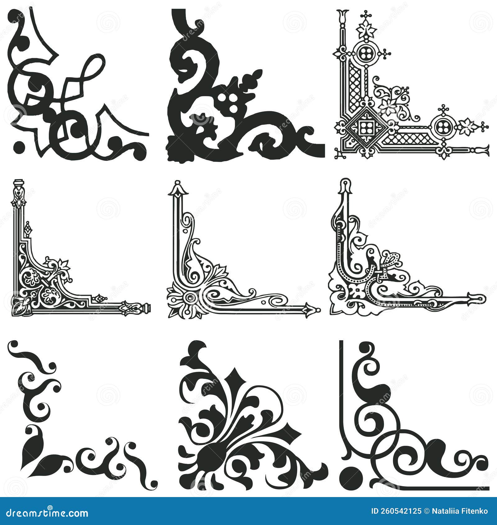 Ornamental Linear Corners. Vector Calligraphic Line Corners for Vintage ... Ornamental Linear Corners. Vector Calligraphic Line Corners for Vintage ...