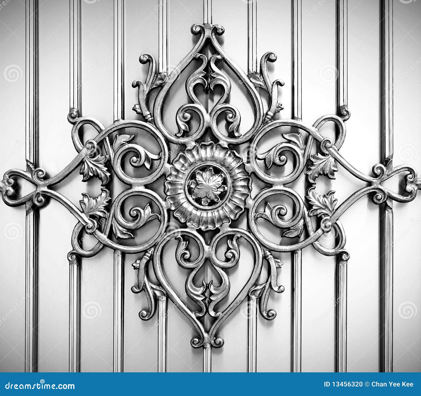 Ornamental on Metal Background Stock Illustration - Illustration of ...