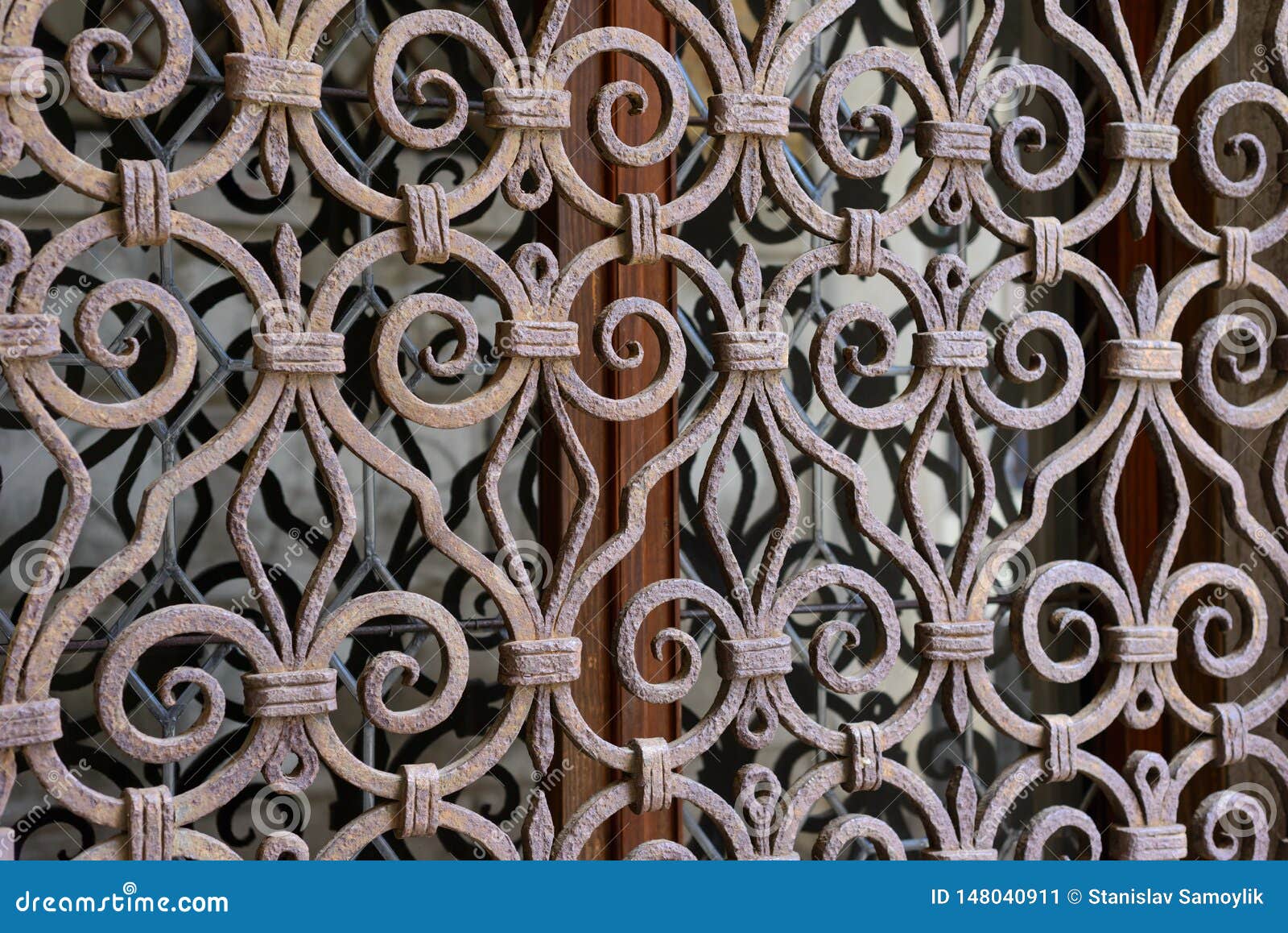 Ornamental Metal Frame of a Window Stock Image - Image of iron, fence ...